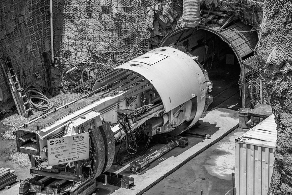 Tunnel Boring Machine (TBM) - Black and White